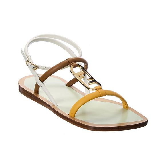 Fendi | Shoes | Fendi Olock Leather Sandal White | Poshmark